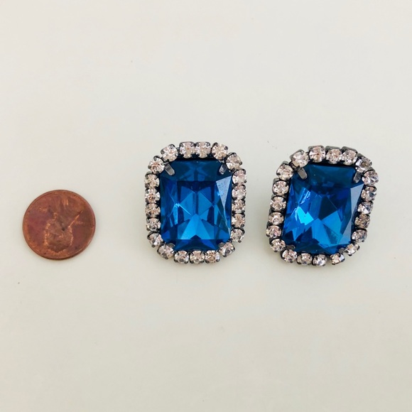 Jewelry | Electric Blue Gem Earrings | Poshmark